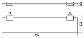 Emco System 2 - Skleněná polička 600 mm, čiré sklo 351000160