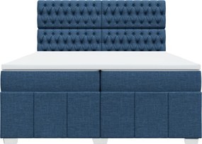 Box spring postel s matrací modrá 200x200 cm textil 3291788