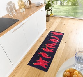 Hanse Home, Běhoun Cook & Clean 105727 Black Red, 50x150, červená, kuchyně