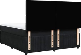 Box spring postel s matrací černá 200x200 cm samet 3292444