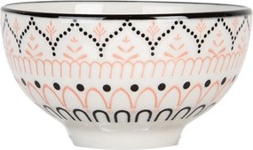 Bílá keramická miska se vzorem Mibbo - Ø 9*5 cm / 125 ml