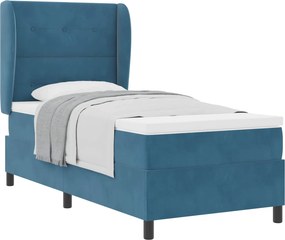 Postel s boxspringem s čelo Tmavě modrá 200 x 100 cm samet 3340920