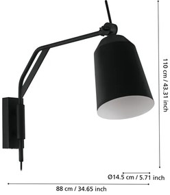 Eglo 900157 - Nástěnná lampa LORETO 1xE27/40W/230V