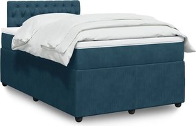 Box spring postel s matrací modrá 120 x 200 cm samet 3287720