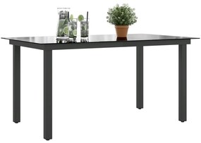 vidaXL Marketos Zahradní stůl černý 150x90x74 cm hliník a sklo