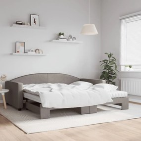 Válenda s přistýlkou a matracemi taupe 100 x 200 cm textil 3197214