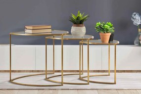Sada odkládacích stolků Fabienne 60 cm zlatá