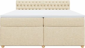 Box spring postel s matrací krémová 200x200 cm textil 3286799