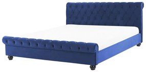 Manželská vodní postel 180 cm Alexandrine (modrá) (s roštem a matrací). 1077781