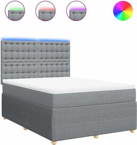 Box spring postel s matrací světle šedá 140 x 190 cm textil 3294365