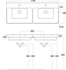 Sapho, Koupelnový set THEIA 120, dvojumyvadlo, bílá, KSET-011
