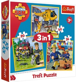 34844 Dětské puzzle - Fireman Sam - 3v1