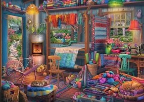 RAVENSBURGER Puzzle Tkalcovská dílna / 1000 dílků