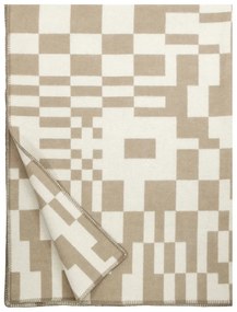 Vlněná deka Koodi 130x180, béžovo-bílá