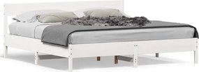 vidaXL Rám postele s čelem voskově 180x200 cm masivní borovice [3216203] Barva: Bílá