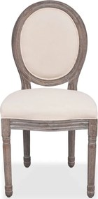 vidaXL Jídelní židle 2 ks krémové textil [244087]
