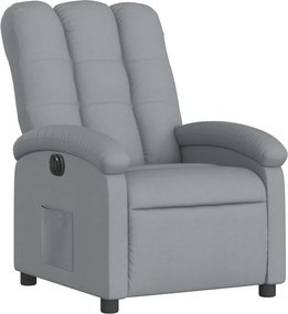 Elektrické polohovací křeslo světle šedé textil 3204068