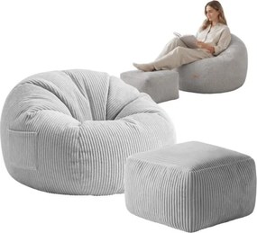 Sedací pytel s podnožkou COMFY 3.0 šedý