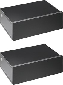 HOMCOM Sada 2 floating nočních stolků s 1 zásuvkou, nástěnný design, moderní styl pro ložnici 40x30x15 cm černá