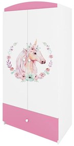 Babydreams | šatní skříň | růžová/bílá | kůň