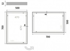 Nimco LED zrcadlo 500x700 ZP 13001