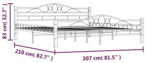 Petromila Rám postele černý kovový 200 x 200 cm