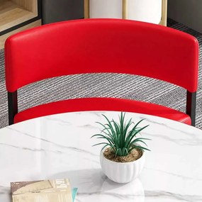 LuxuryForm DESIGN Jídelní set MONTE 4+1 - červený / bílý