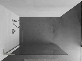 Mexen Kioto L, sprchová zástěna Walk-In 100 x 200 cm, 8mm čiré sklo, broušená ocel profil, 800-100-103-97-00