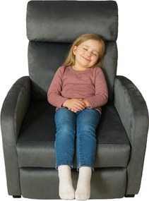 Relaxační křeslo René rozkládací šedé