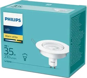 Philips Frame LED 1x3W bílá / LED podhledové svítidlo GU10 / 250lm / 2