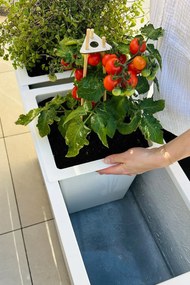 Plastová hranatá vnitřní vložka 29, 32*29*29 cm, se zavlažovacím setem, bílá