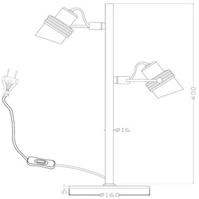Lucide 34544/02/30 - Stolní lampa TUNDRAN 2xGU10/5W/230V černá