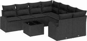 Set pohovek 9 ks 8-Počet míst Černá polyratan 3354652