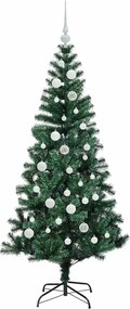 Umělý osvětlený vánoční stromeček Zelená 150 cm PVC a kov 3396752