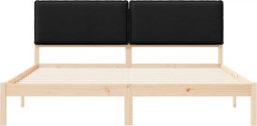 Rám postele s čalouněným čelem Černý 200 x 200 cm 3405559