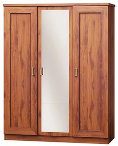 Třídveřová šatní skříň se zrcadlem Noris N15, Barva: dub stuletni