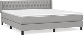 Box spring postel s matrací světle šedá 180 x 200 cm textil 3129969