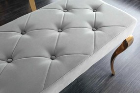 Designová lavice Rococo 172 cm šedá / zlatá