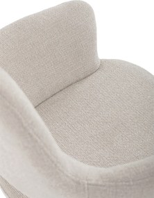 Jídelní otočná židle AURA - béžová látka / černé kovové nohy