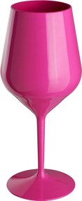 Růžová nerozbitná plastová sklenice na víno 470 ml 6pack