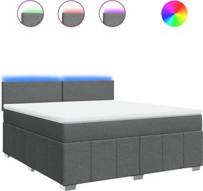 Box spring postel s matrací tmavě šedá 180x200 cm textil 3289441