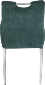 Jedálenská stolička, azúrová látka/chróm, OLIVA NEW