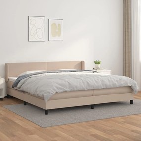 Box spring postel s matrací cappuccino 200 x 200 cm umělá kůže,  3130684