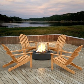 Costway Sada 2 židlí Adirondack, zahradní židle z akáciového dřeva se šikmým