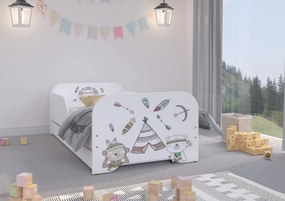 Wooden Toys Dětská postel MIKI  140x70  INDIÁNSKÁ VESNICE