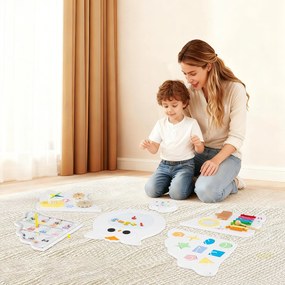 Costway 11 v 1 Busy Board Sovičky Aktivní stěna s panely Dřevěné Montessori