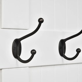 HOMCOM věšák na kabáty s botníkem a lavičkou, organizační prvek do předsíně, s 5 háčky a úložným prostorem, 96x34x179,7cm, slonová kost