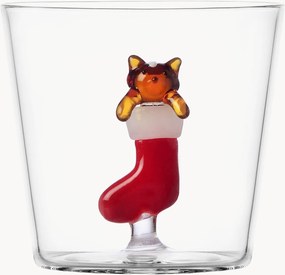Ručně vyrobená sklenice z borosilikátového skla Tabby Cat