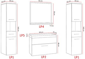 Koupelna LUPO MAX dub artisan / bílý lesk