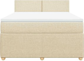 Box spring postel s matrací krémová 140x190 cm textil 3287449